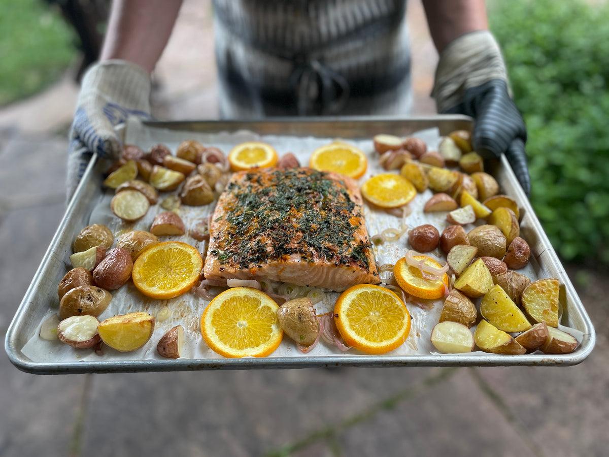 Fireworks Sheet Pan Salmon with Citrus Salsa and Potatoes ...
